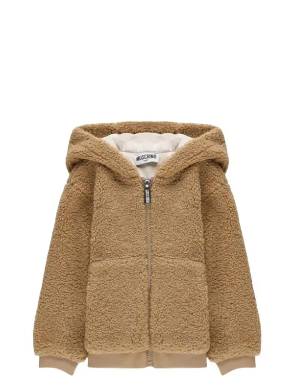 Moschino Boucle Zip Up Hoodie - Beige