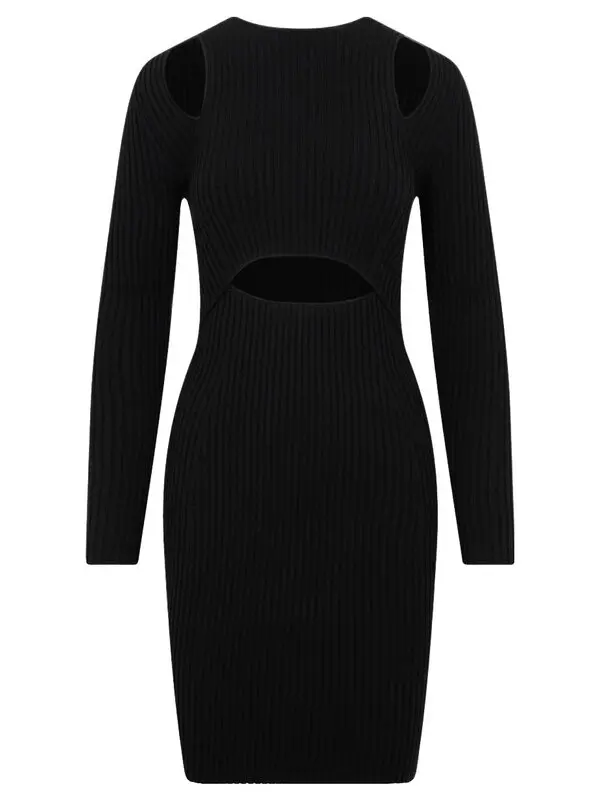 Simkhai Ribbed Cutout Sheath Dress - Black
