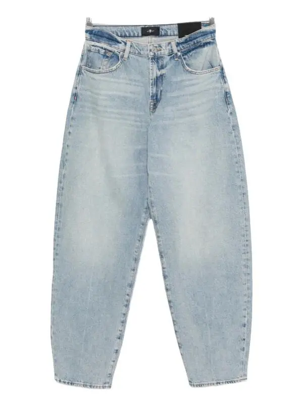 7 For All Mankind Light Wash Relaxed Fit Jeans - Gray