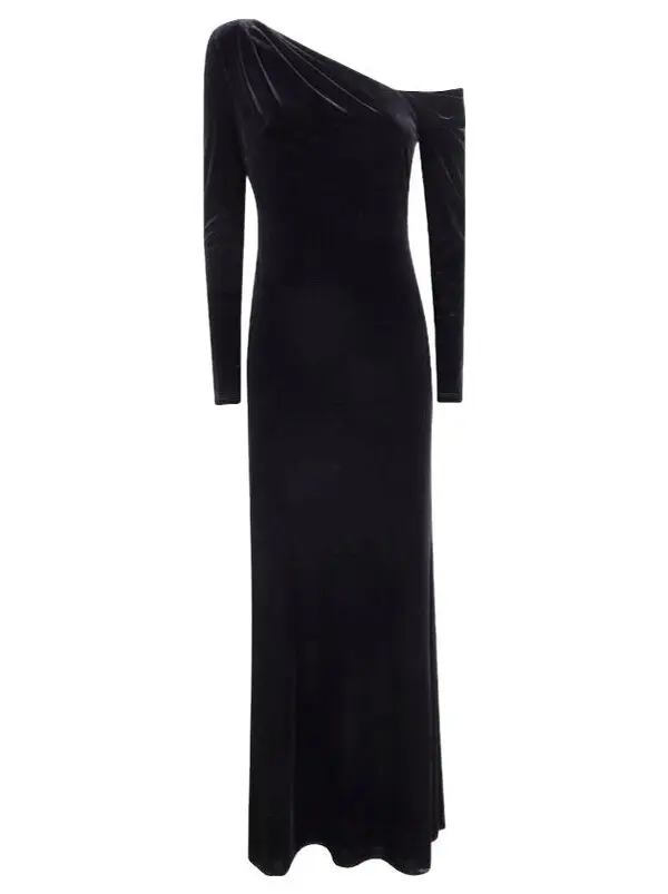 Ralph Lauren One-shoulder Gown - Black Velvet