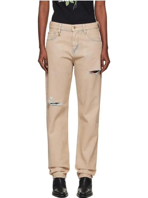 Amiri Straight-leg Ripped Jeans - Indigo Desert