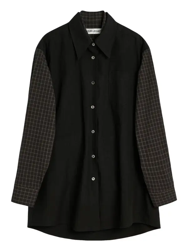 Our Legacy Double Layered Shirt With Pleated Shoulders - Black