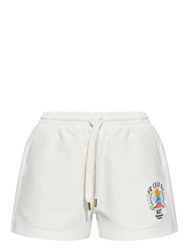 Casablanca Casa Way Embroidered Track Shorts - White