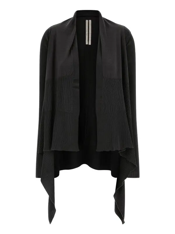 Rick Owens Asymmetrical Wrapped Cardigan - Black