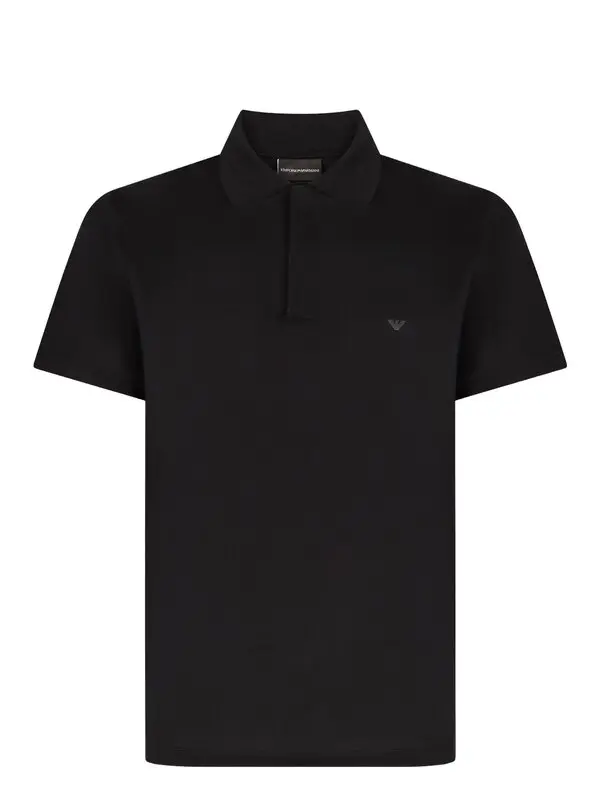 Emporio Armani Travel Essentials Piqué Polo Shirt - Navy Blue