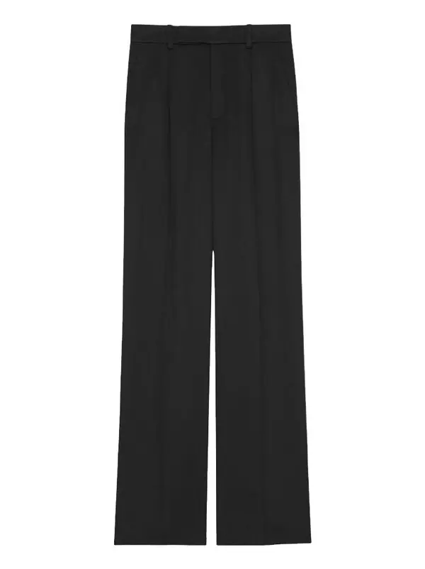 Saint Laurent High Waist Flared Trousers - Black