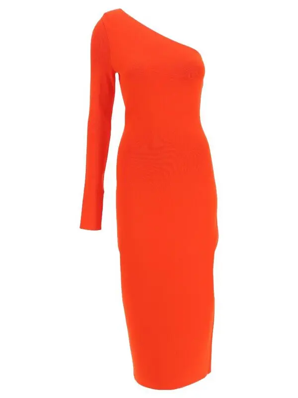 Victoria Beckham One-shoulder Midi Dress - Red