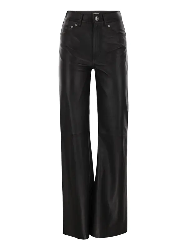 DONDUP Amber High-waisted Wide-leg Pants - Black