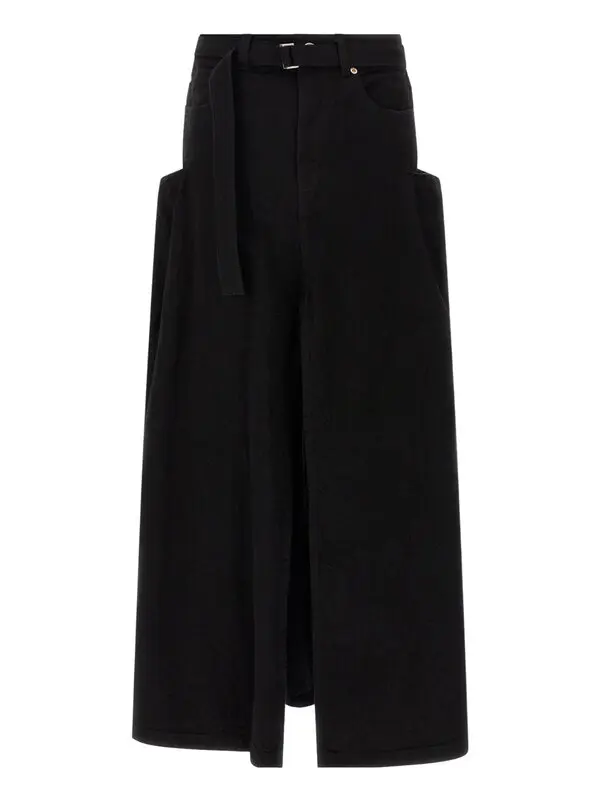 Sacai Belted Denim Skirt - Black