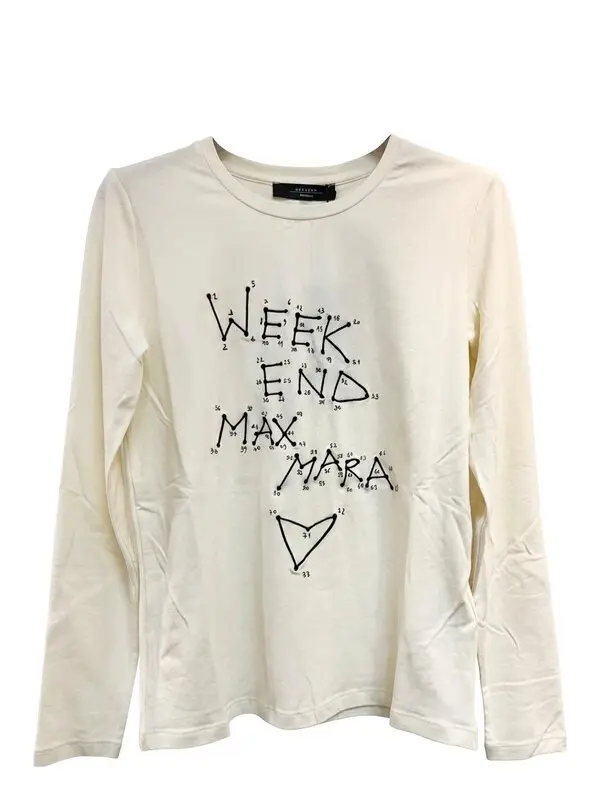 Max Mara Long-sleeve Graphic Print T-shirt - Gray