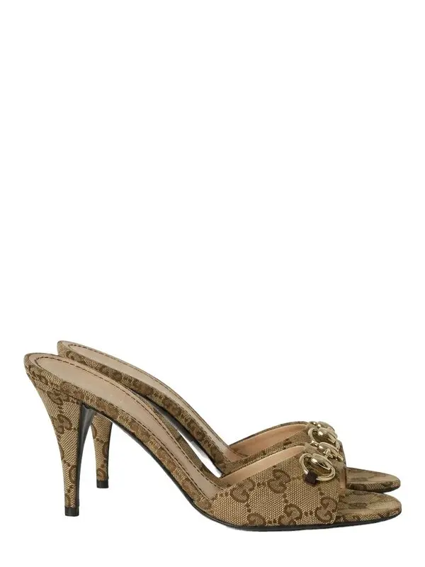 Gucci Horsebit Slide Sandals - Beige And Dark Brown