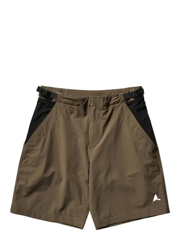 ROA Logo Embroidered Textured Hiking Shorts - Olive