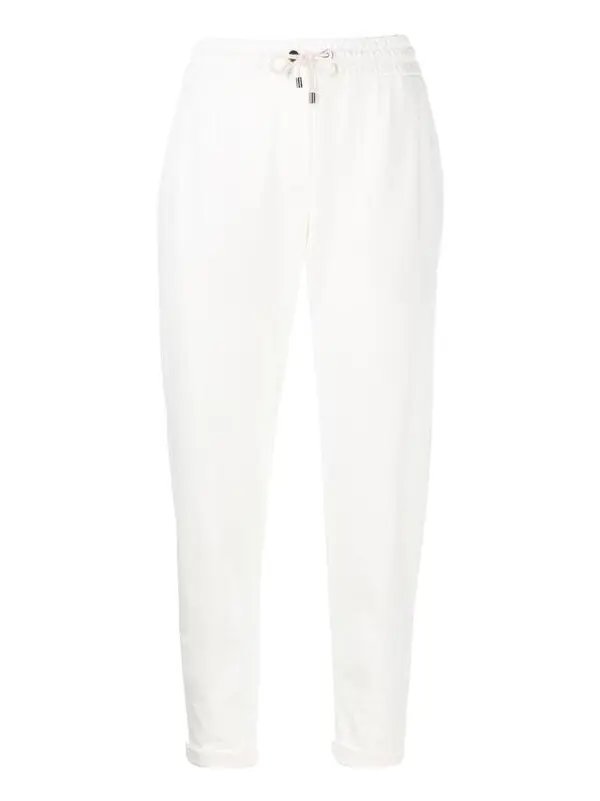 Brunello Cucinelli Drawstring Cropped Sweatpants - White