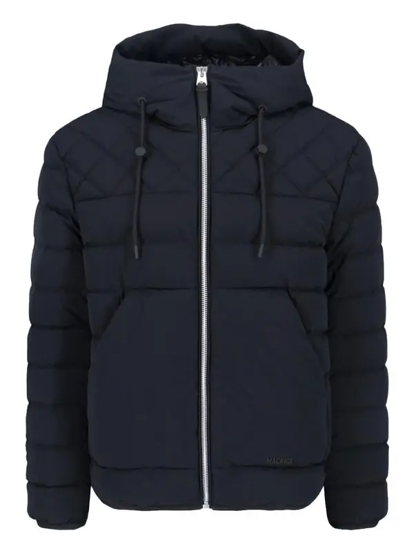 Mackage Zip-up Drawstring Down Jacket With Quilted Detailing - Black