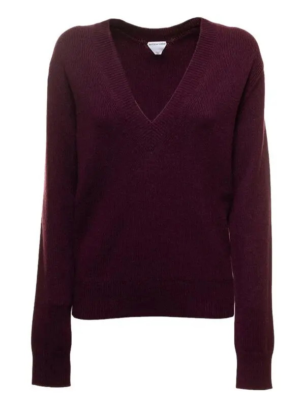 Bottega Veneta V-neck Long-sleeved Jumper - Black