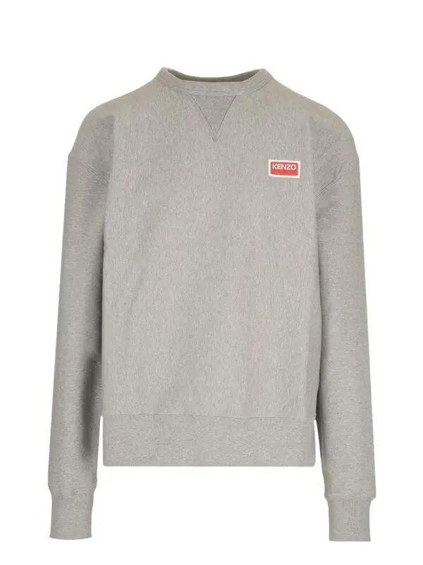 Kenzo Logo Patch Crewneck Sweatshirt - Gray