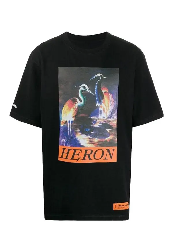 Heron Preston Graphic Print Cotton T-shirt - Black
