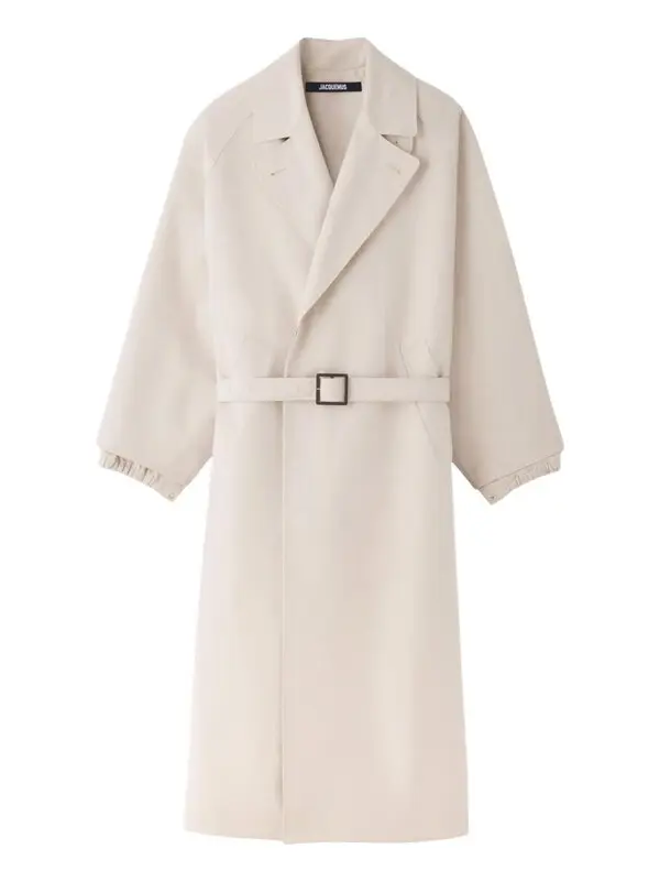 Jacquemus Belted Cuffed Trench Coat - Off White