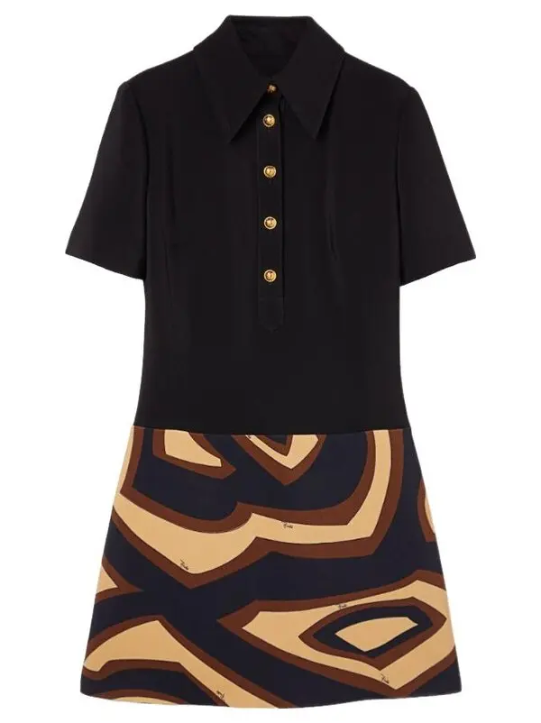 Emilio Pucci Labyrinth Print Short Dress - Black
