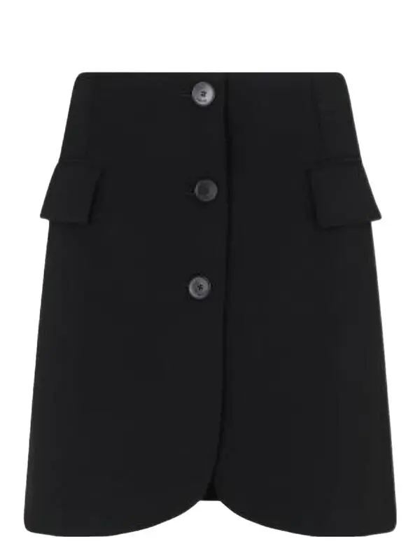 LANVIN Button-detailed Tailored Mini Skirt - Black