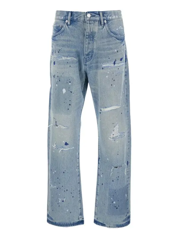 PURPLE BRAND Full Body Ripped Details Jeans - Blue