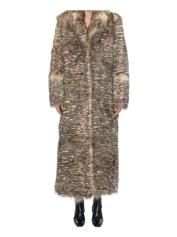 ENTIRE STUDIOS Coco Faux Fur Coat - Brown