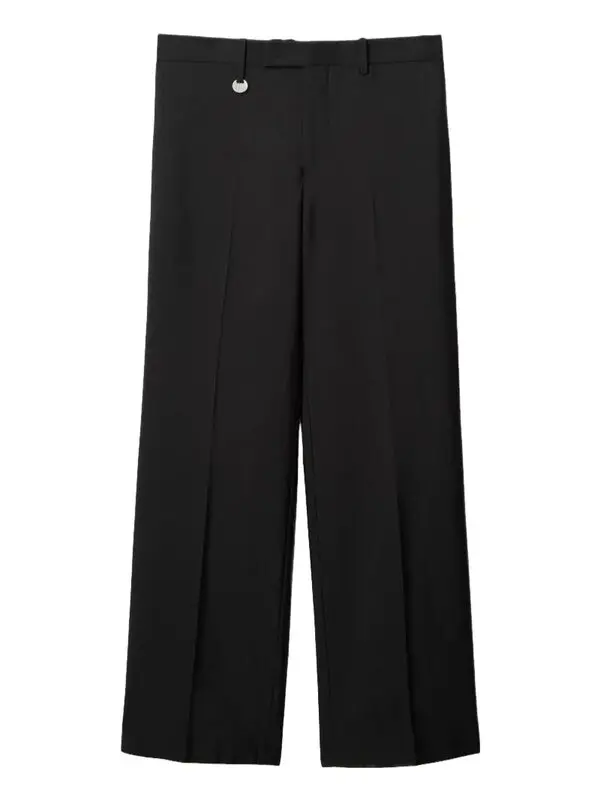 Burberry Tailored Trousers With Logo Charm - Black