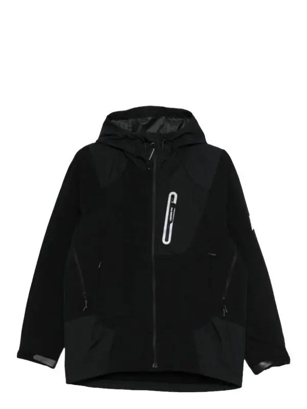 AND WANDER Stretch Shell Jacket With Logo Detail - Black