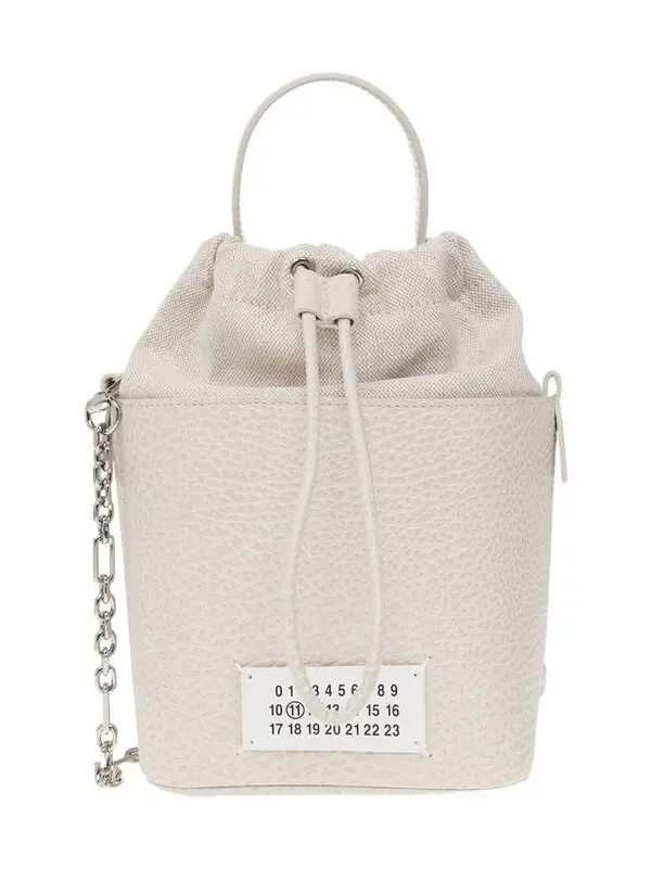 MAISON MARGIELA 5ac Logo Patch Bucket Bag - Light Gray