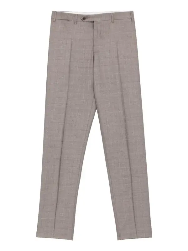Canali Mid-rise Straight-leg Tailored Trousers - Gray