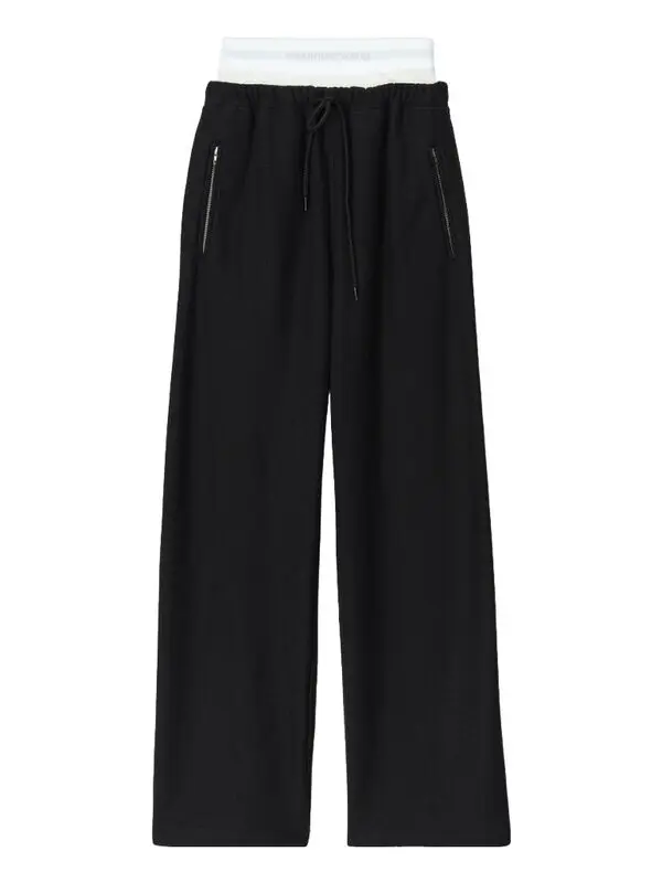 Alexander Wang Wide-leg Sweatpants With Zipper Detail - Black