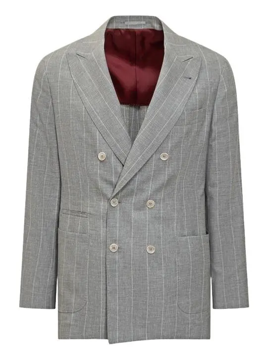 Brunello Cucinelli Double Breasted Blazer - Grey