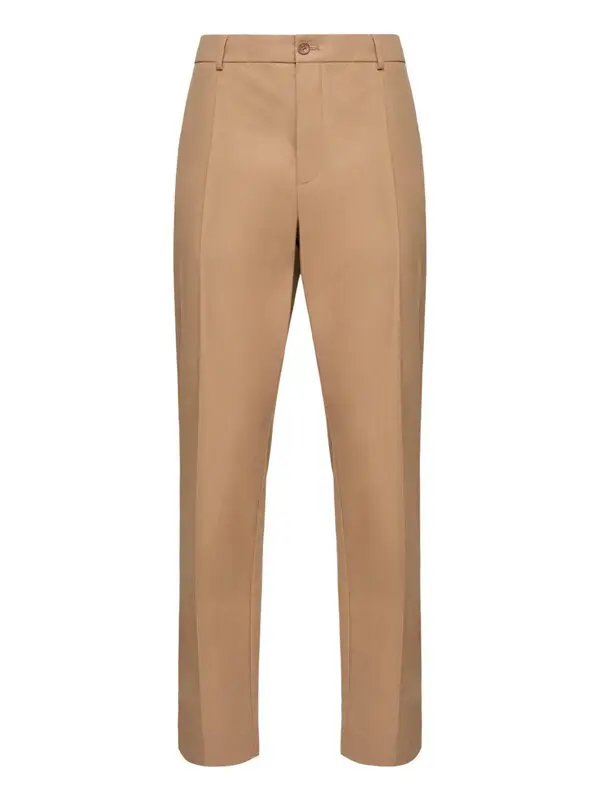 Moncler Logo Patch Straight-leg Trousers - Beige