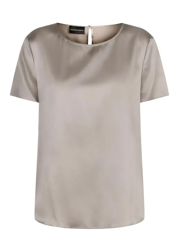 Emporio Armani Crewneck Lightweight Satin T-shirt - Gray