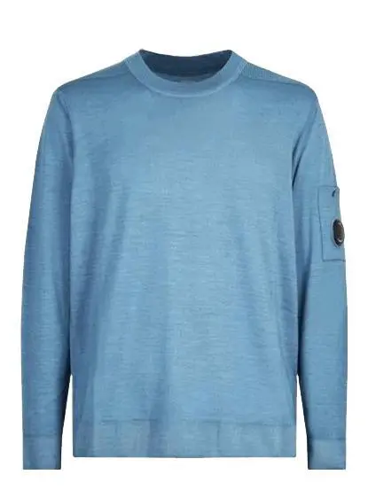 C.P. COMPANY Crewneck Lens Jumper - Blue
