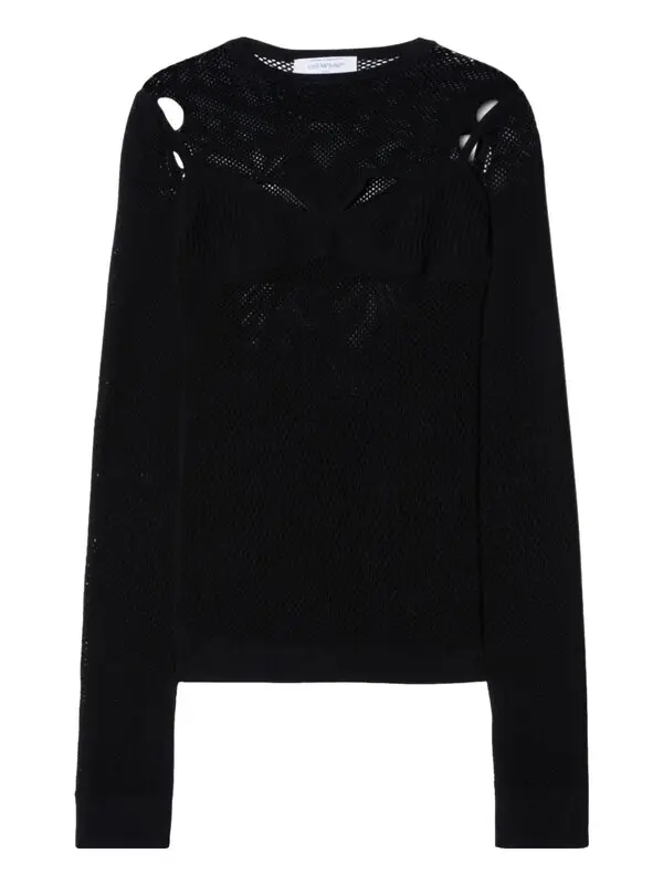 Off-White Arrow Cut-out Crewneck Top - Black