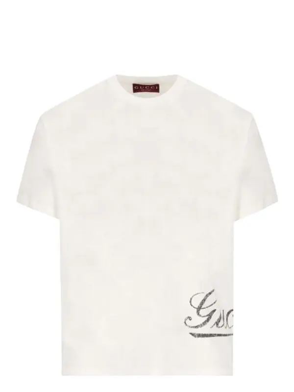 Gucci Logo Printed Crewneck T-shirt - White
