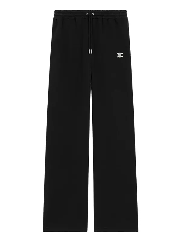 Celine Triomphe Jogging Pants In Cashmere Fleece - Black/white