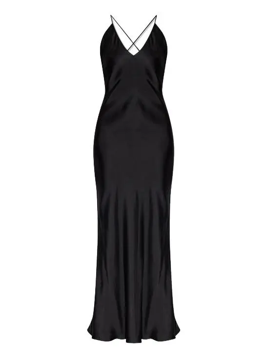 ANINE BING Spaghetti-strap V-neck Maxi Dress - Black