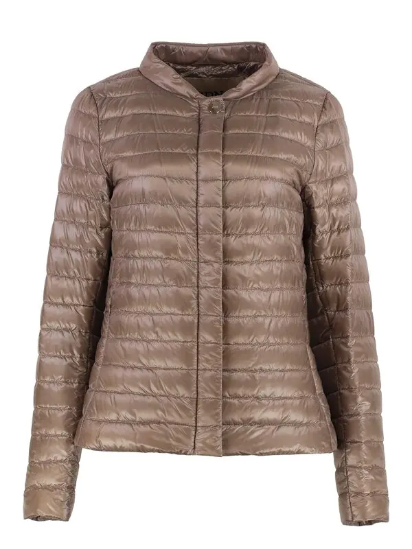 Herno Quilted Stand-collar Down Jacket - Brown