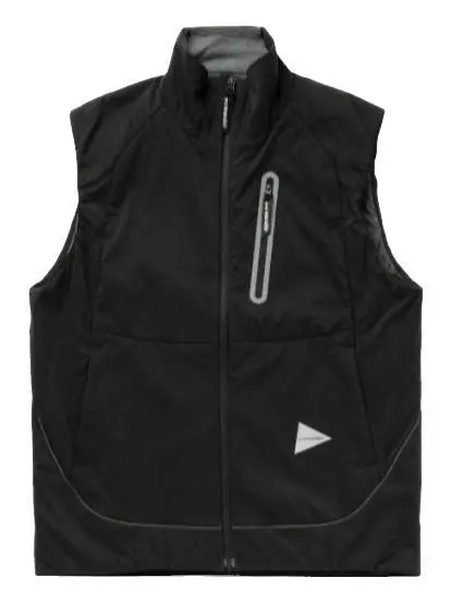 AND WANDER Sleeveless Zip Gilet - Black