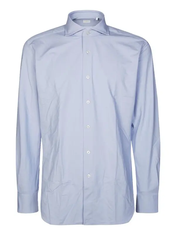 XACUS Twill French-collar Shirt - Blue