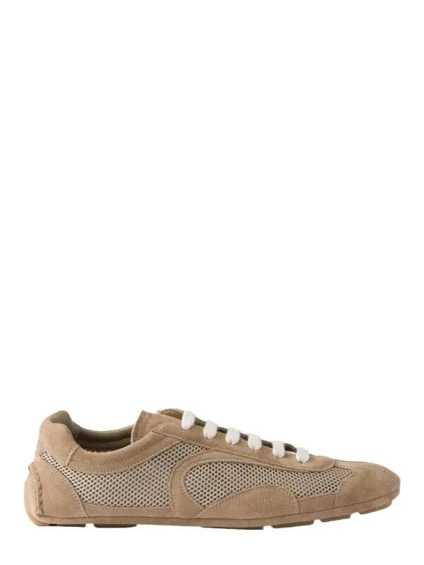Prada Paneled Lace-up Sneakers - Desert Beige