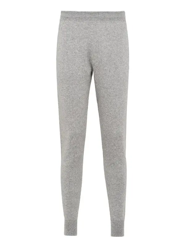 Prada Logo Patch Knitted Track Pants - Grey