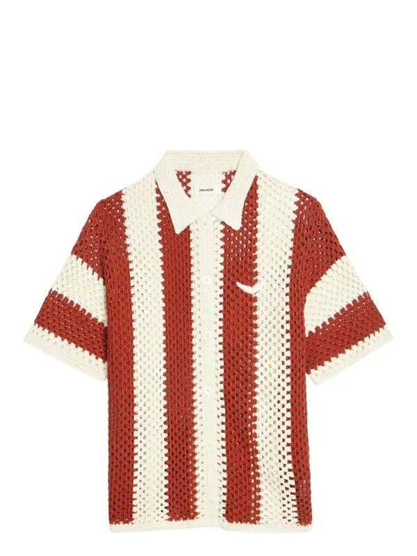 Zadig&Voltaire Striped Crochet Shirt - White