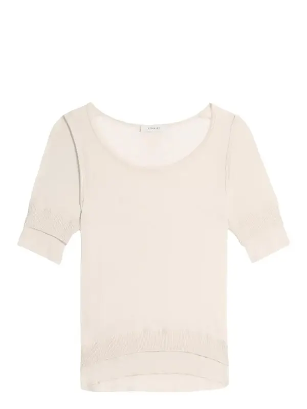 LEMAIRE Ribbed Trompe L'oeil Short Sleeve Top - White