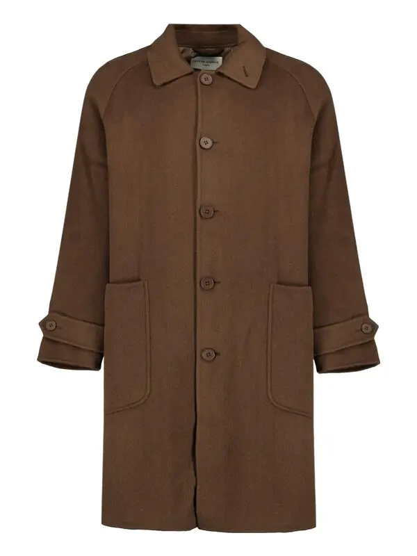 Officine Générale Bryce Single-breasted Coat - Brown