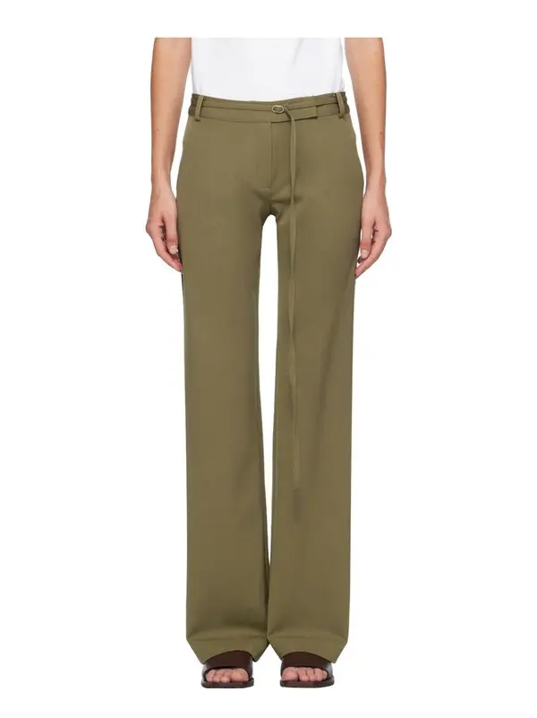 ST. AGNI Diagonal Stripe Casual Pants - Green