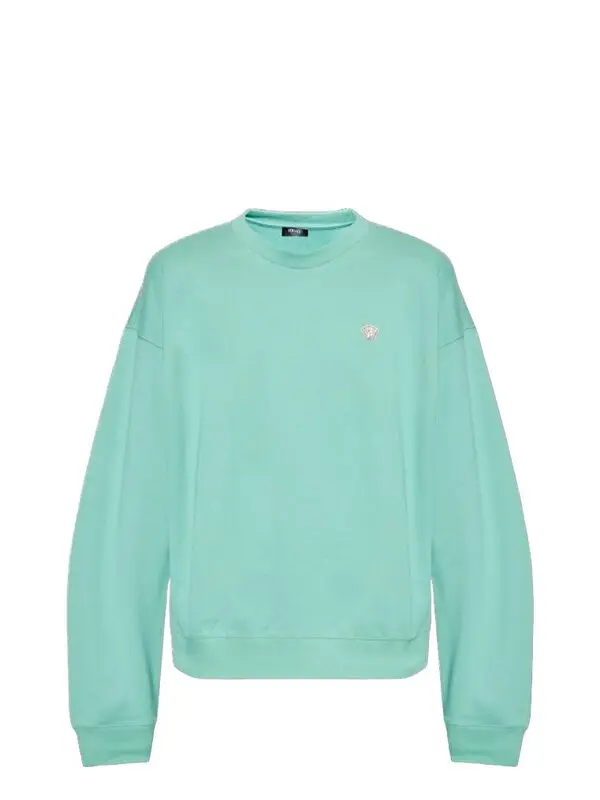 Versace Medusa Head Patch Crewneck Sweatshirt - Green