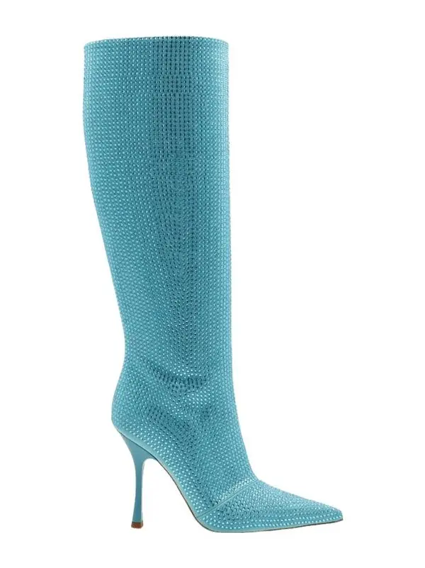Liu Jo Embellished Pointed Toe Stiletto Boots - Blue